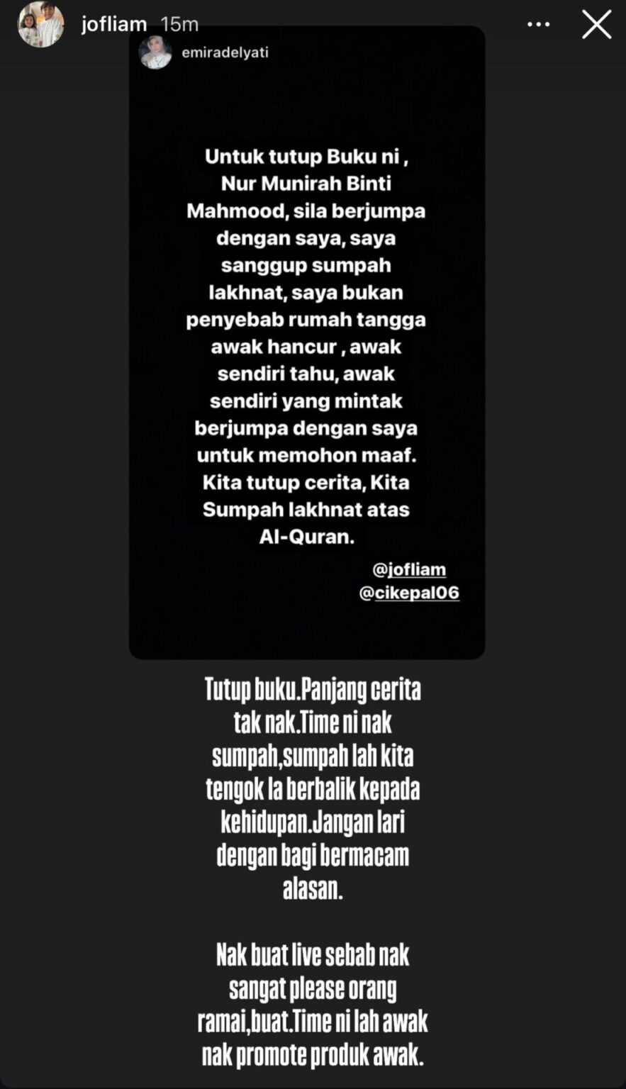 "Saya Sanggup Sumpah Laknat.."-Dewi Ajak Bersemuka, Cik Epal 'Block' Di IG? - Murai MY